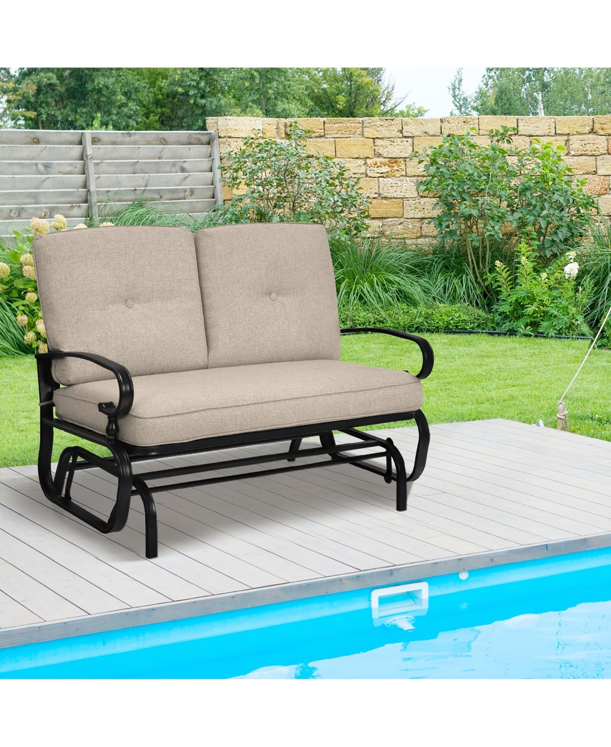 Click here for Costway 2-Person Outdoor Swing Glider Chair Bench... prices