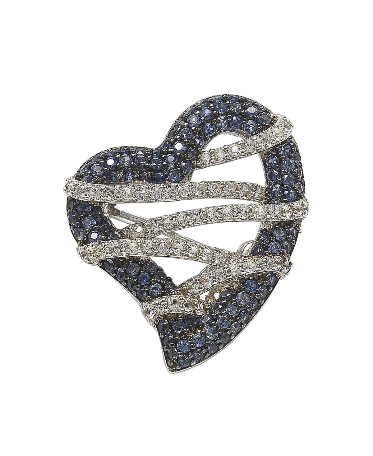 Click here for Suzy Levian Sterling Silver Sapphire & Created Whi... prices