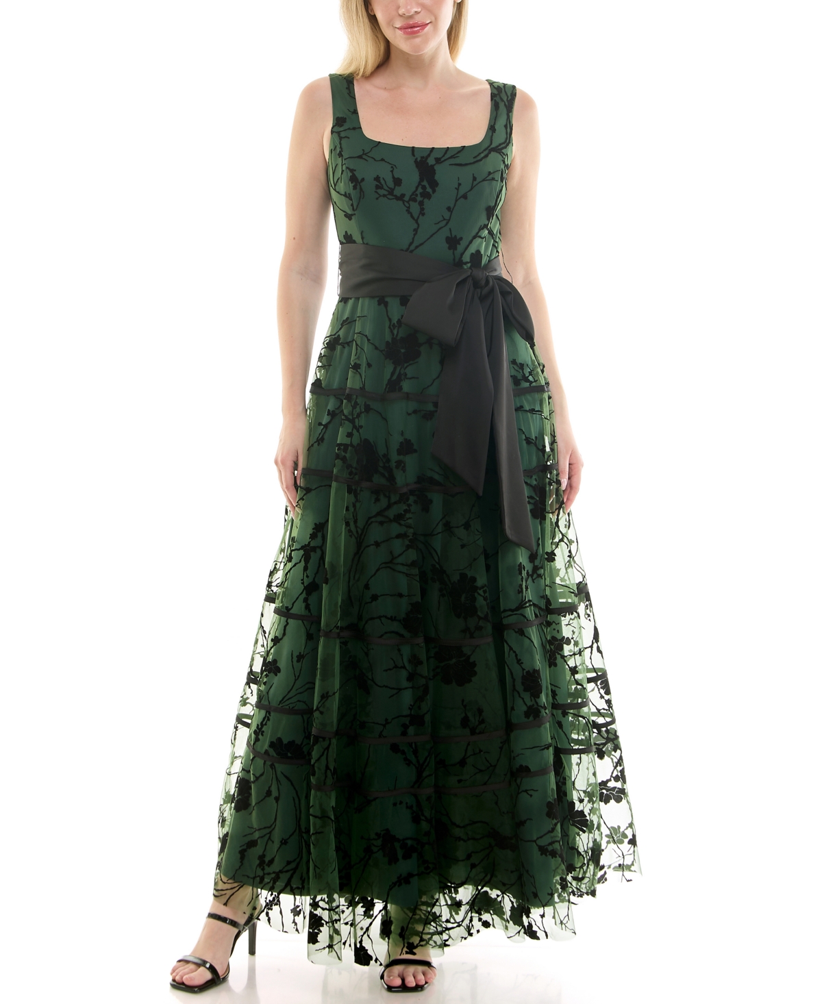 Click here for Taylor Womens Scoop Neck A-Line Dress - Leaf green... prices