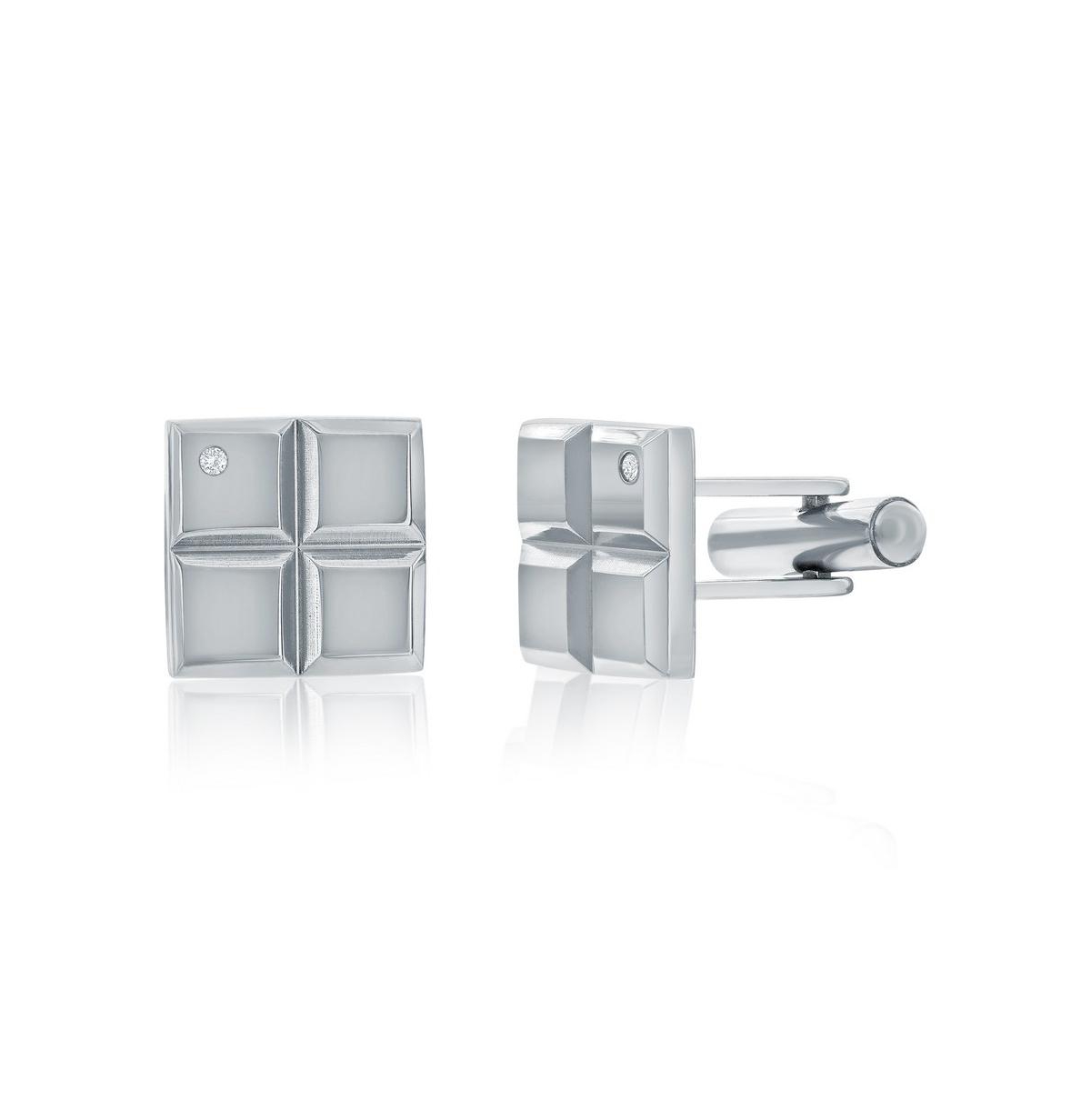 Click here for Metallo Stainless Steel  Square Single Cz Cuff Lin... prices