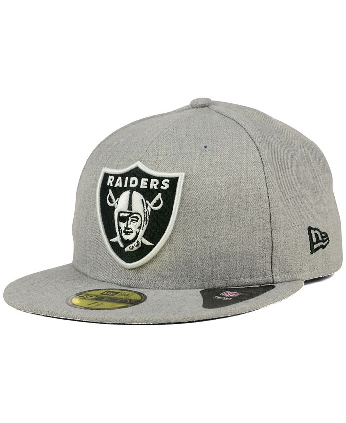 New Era Las Vegas Raiders Heather Black White 59FIFTY Fitted Cap - Macy's