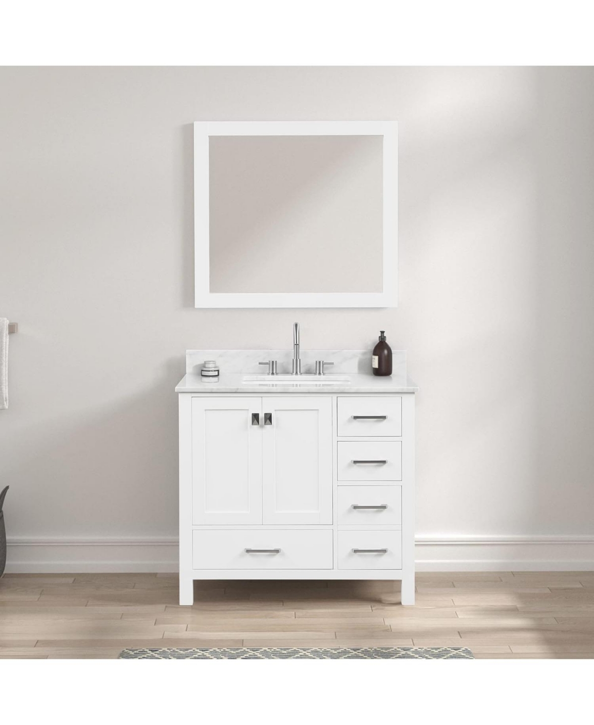 Click here for Vanirror 36 Matte White Bathroom Vanity Set with M... prices