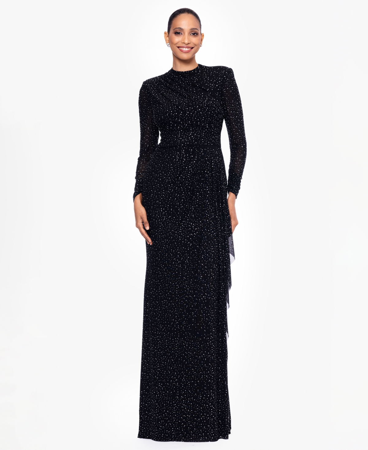 Click here for Betsy & Adam Petite Mock Neck Dress with Long Slee... prices