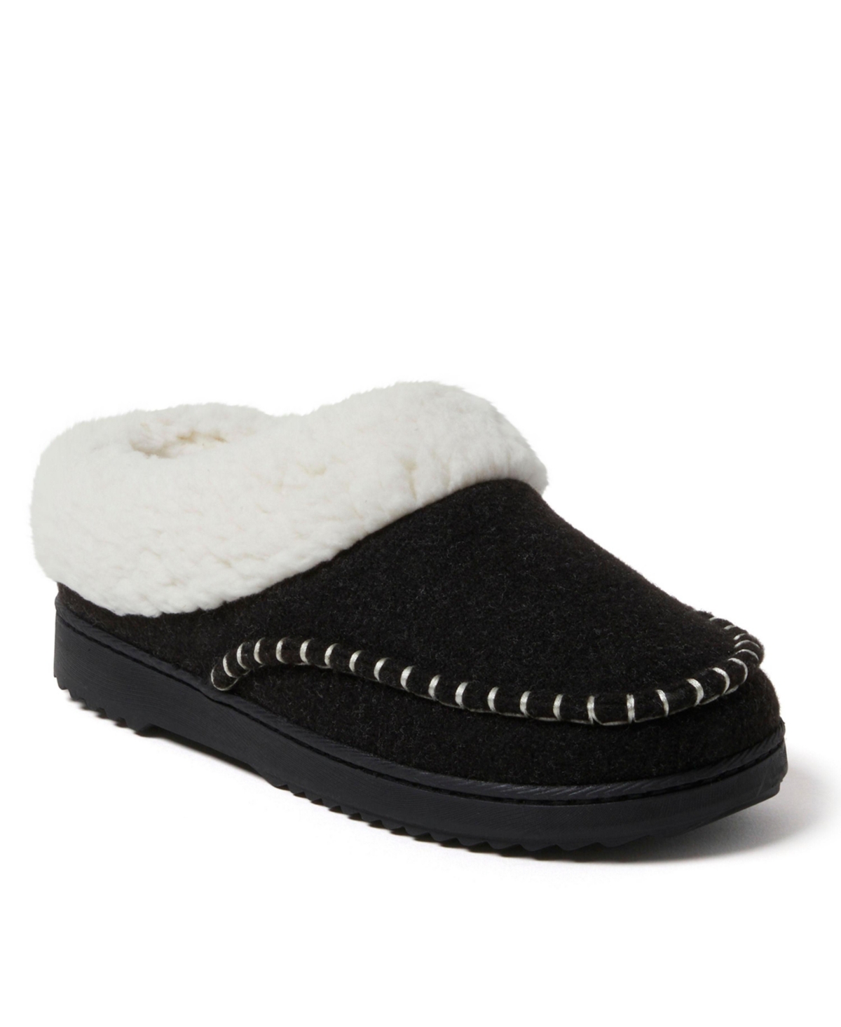 Click here for Dearfoams Womens Nyla Felted Plaid Moccasin Toe Cl... prices