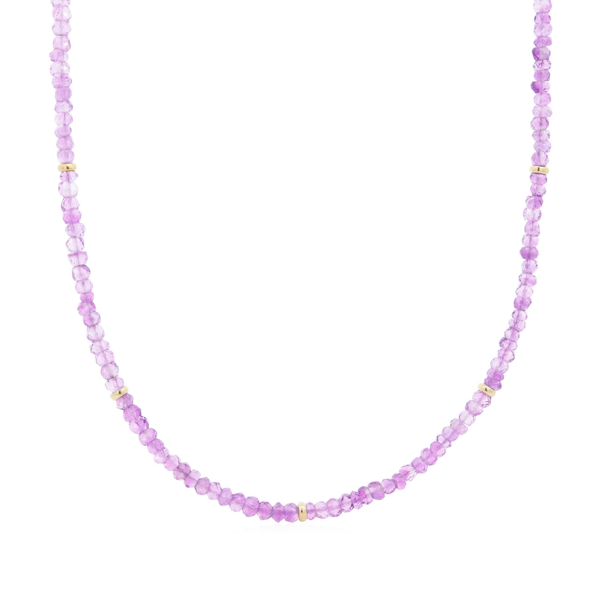 Click here for The Lovery Pink Amethyst Bead Necklace 14K Gold -... prices