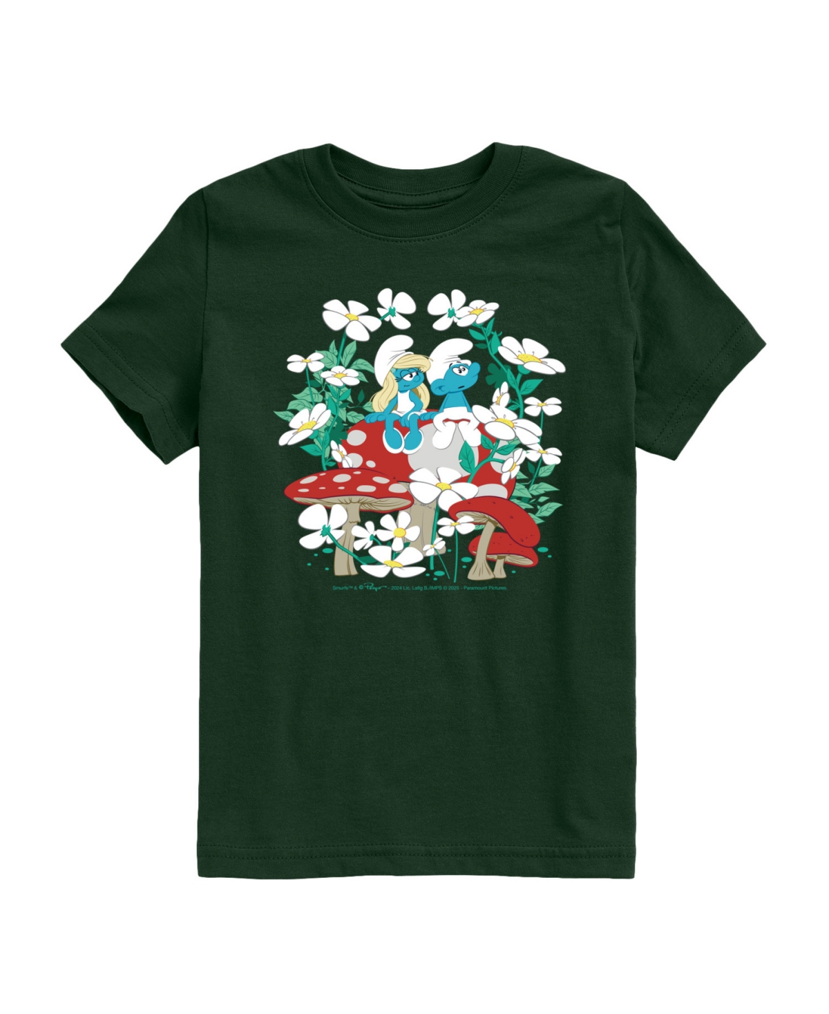 Click here for Smurfs Big Boys Scene with Toadstools Graphic T-Sh... prices