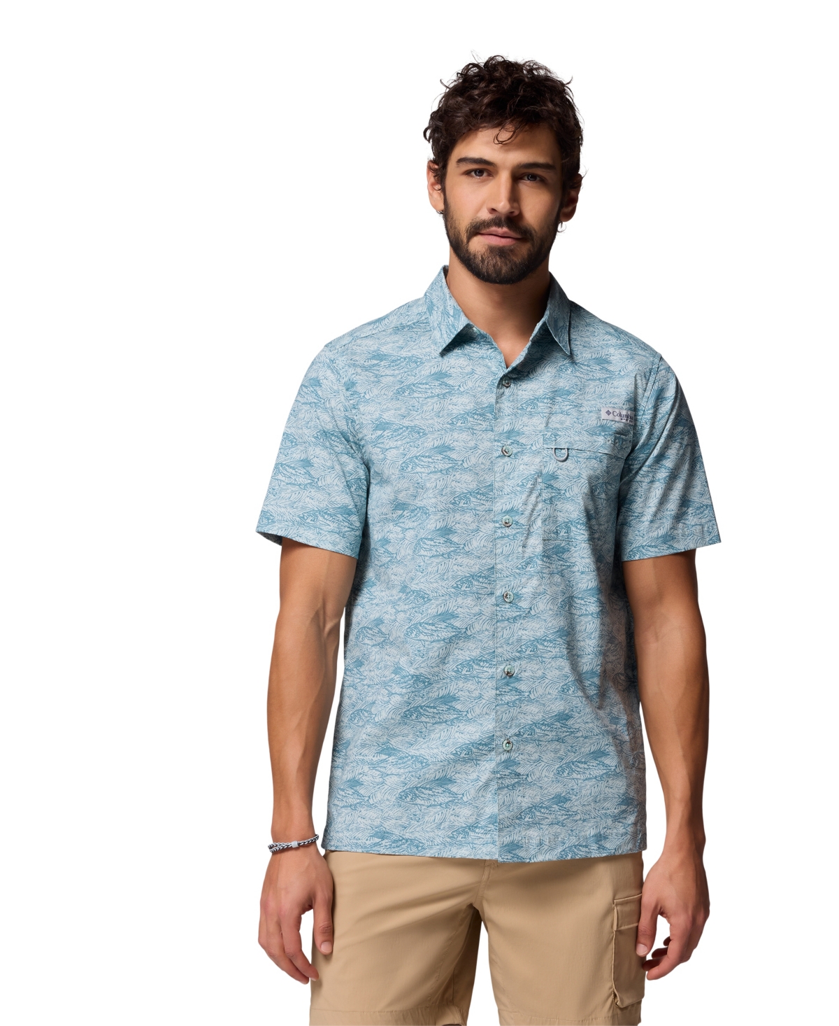 Click here for Columbia Mens Wild Cast Camp Shirt - Crushed blue prices