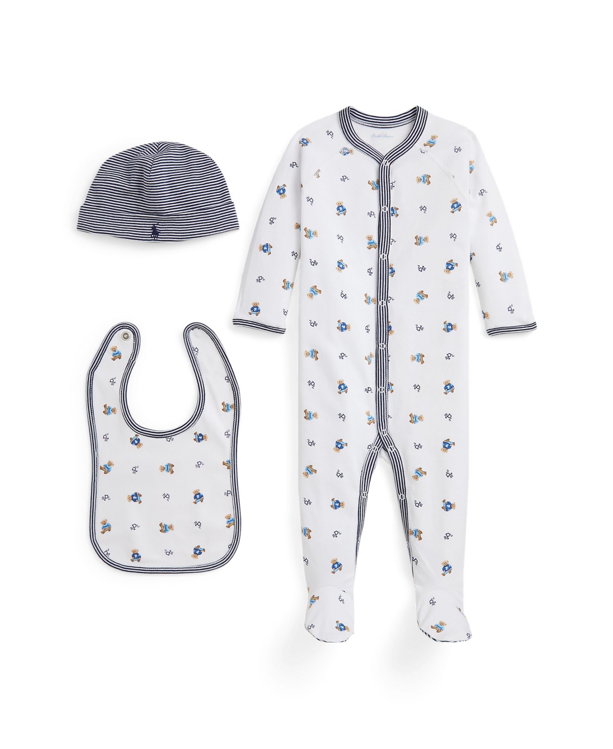 Click here for Polo Ralph Lauren Baby Boys 3-Piece Bear Motif Cov... prices