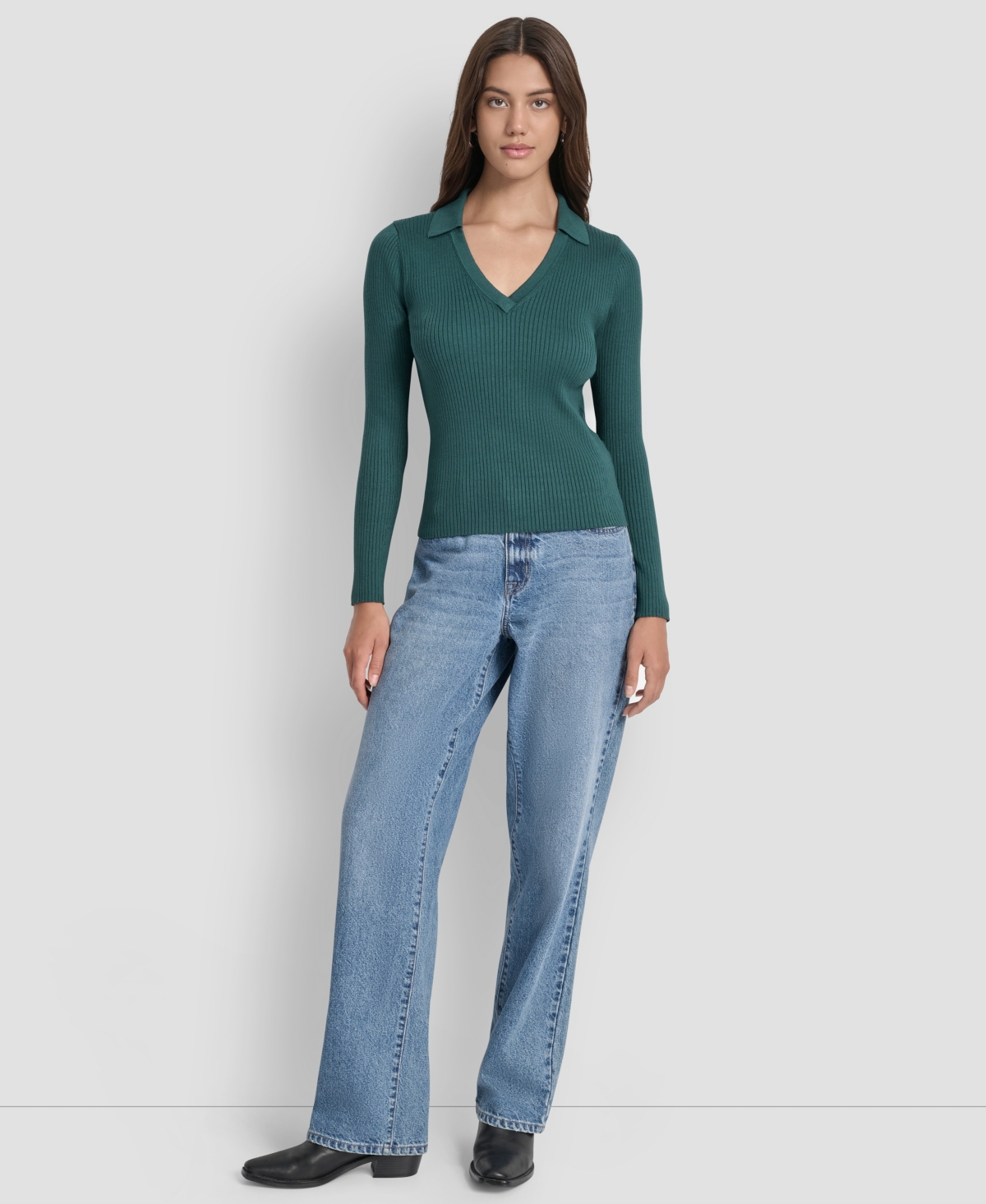 Click here for Dkny Jeans Womens Ribbed Long Sleeve Sweater - Coo... prices