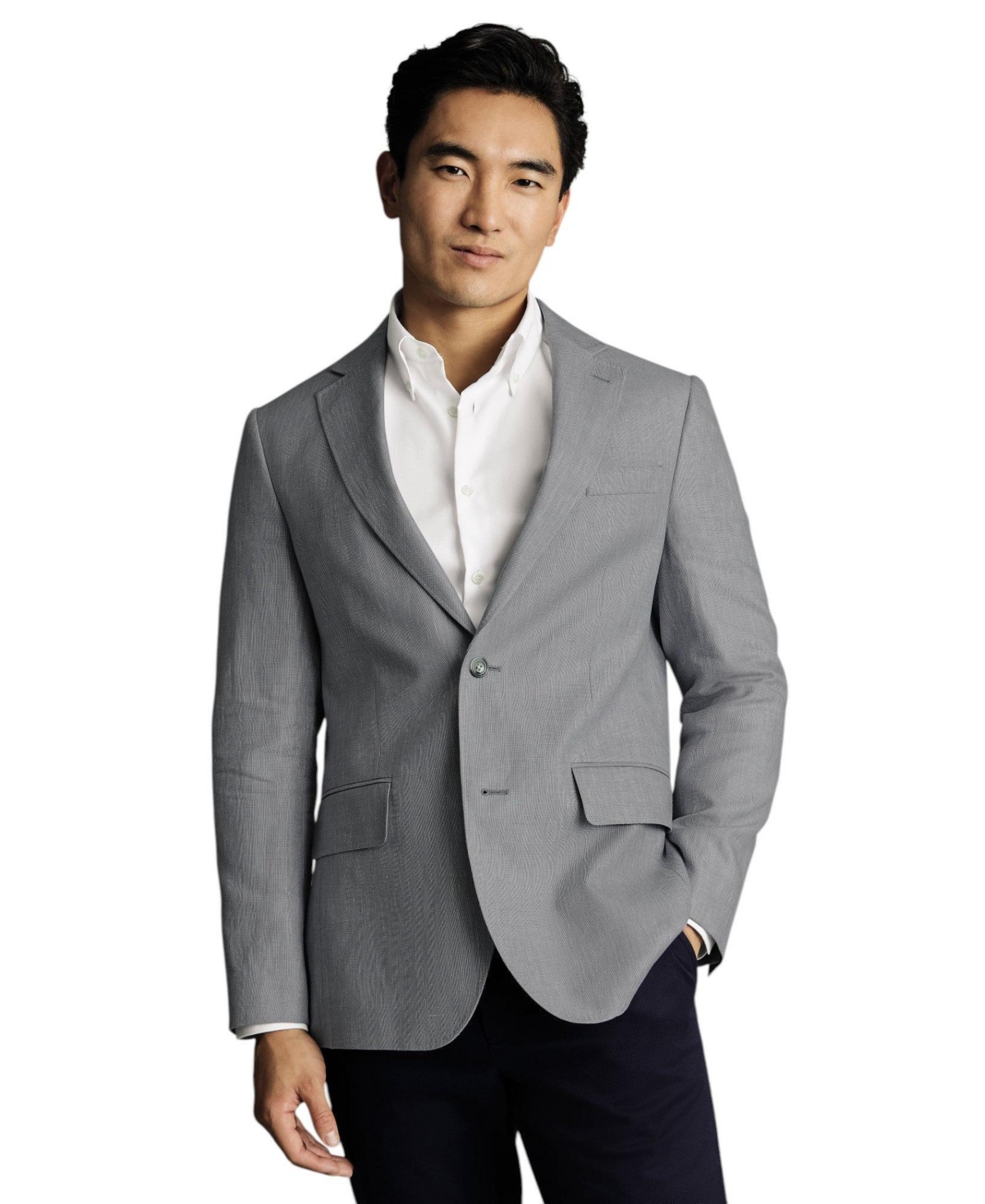 Click here for Charles Tyrwhitt Mens Linen Cotton Jacket - Ice bl... prices