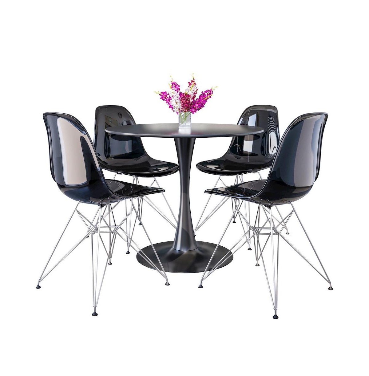 Click here for LeisureMod 5-Piece Dining Set 35" Round Dinin... prices