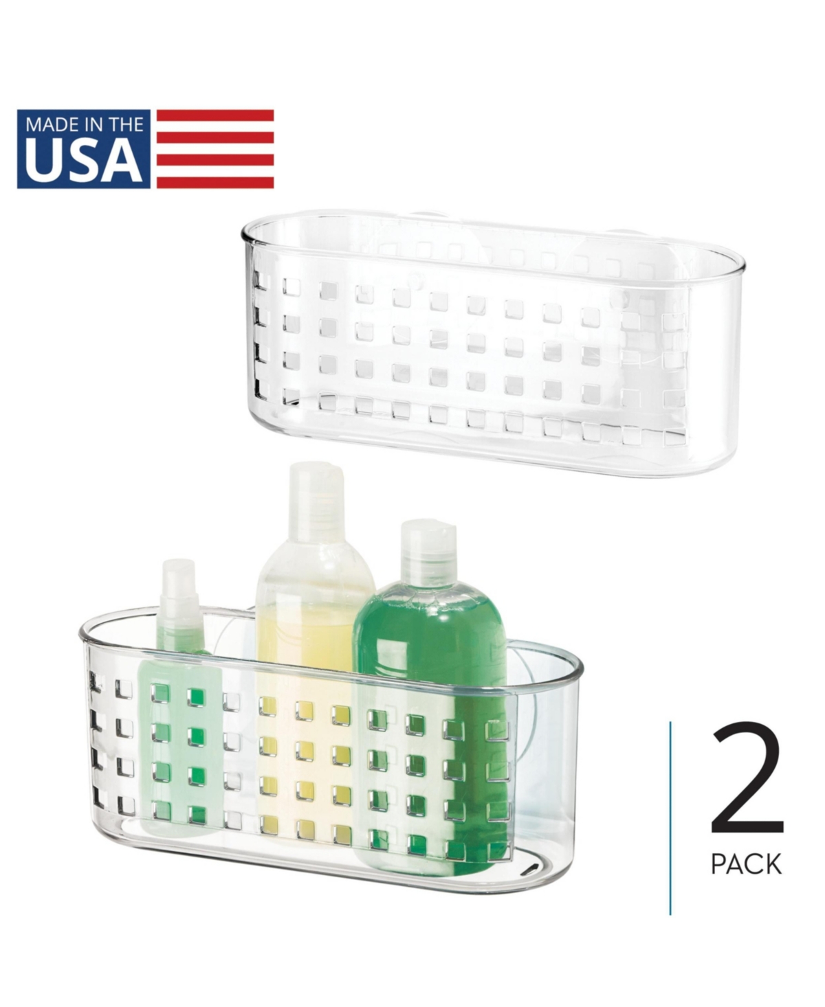 Click here for iDesign Plastic Suction Shower Basket for Bathroom... prices