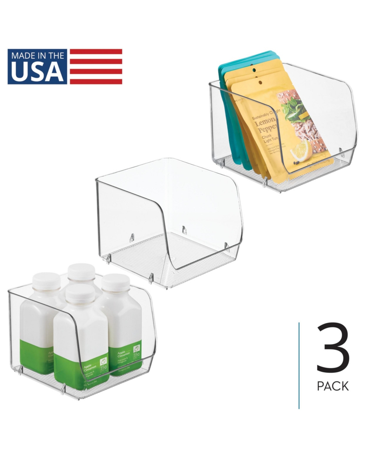 Click here for iDesign Stackable Open-Front Storage Bin  Set of 3... prices