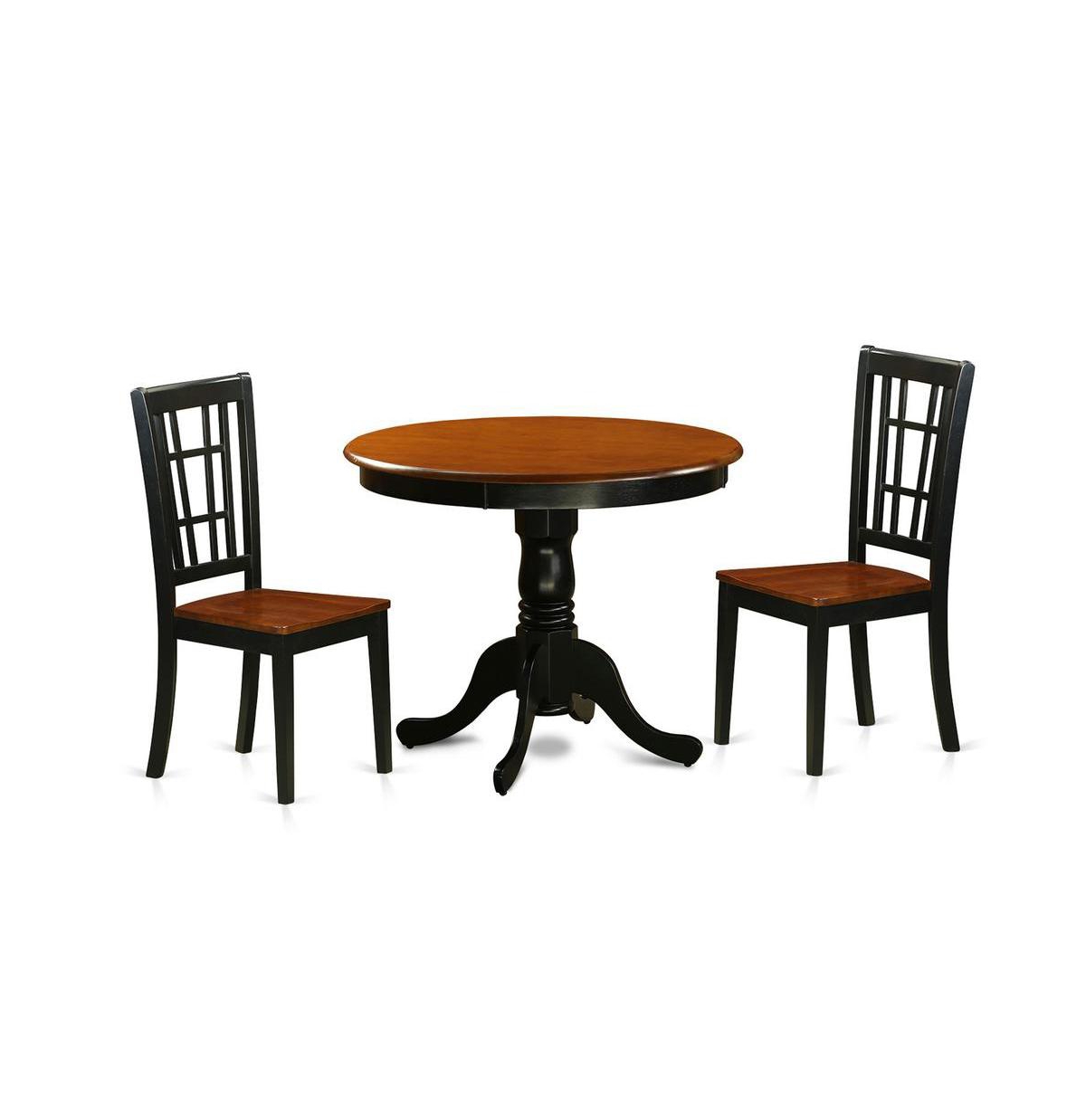 Click here for East West Furniture 3 Pc Dining Table with 2 Wood... prices