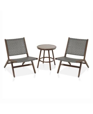 ENITIAL STAR Haft Aluminum Indoor and Outdoor 3pc Table and Chair Set ...