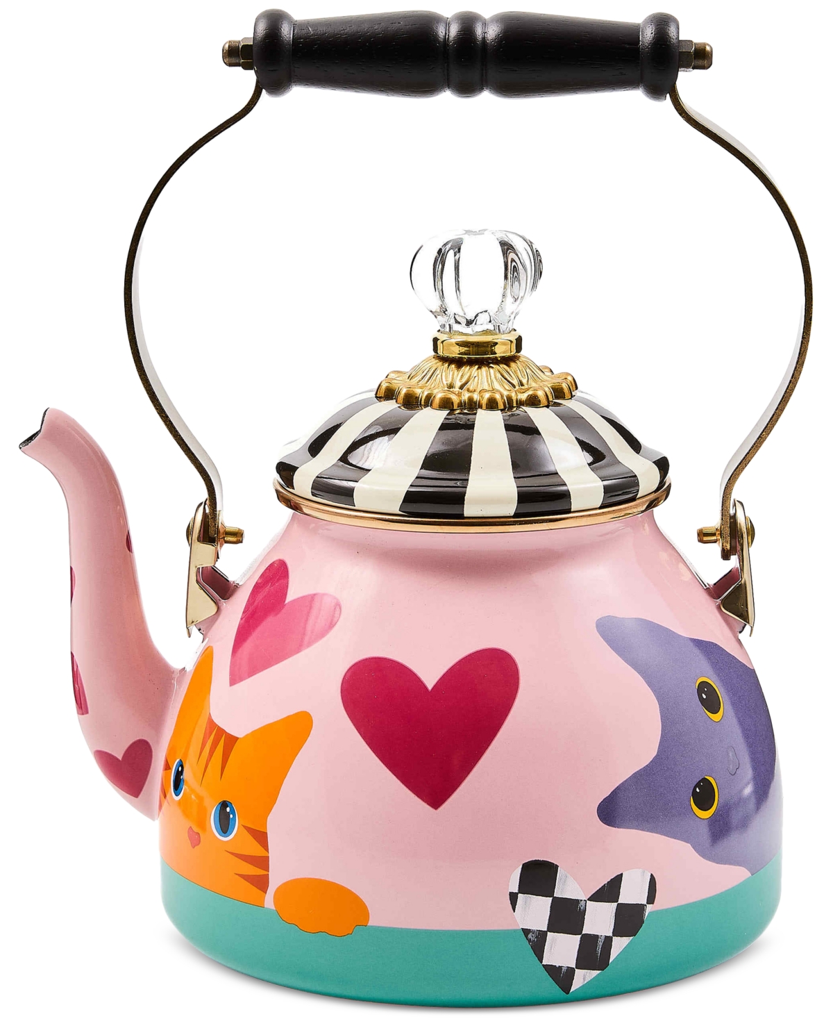 Click here for MacKenzie-Childs Cat Love Enameled Steel 2-Quart T... prices
