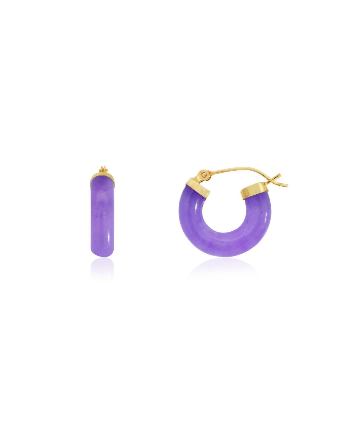 Click here for The Lovery Lavender Jade Hoop Earrings 14K Gold -... prices