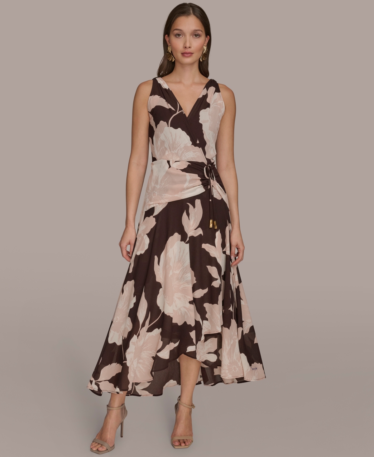 Click here for Donna Karan New York Womens Faux-Wrap Sleeveless D... prices