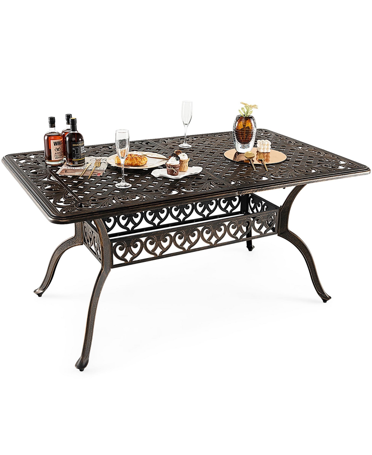 Click here for Costway 59 Outdoor Dining Table All-Weather Cast A... prices