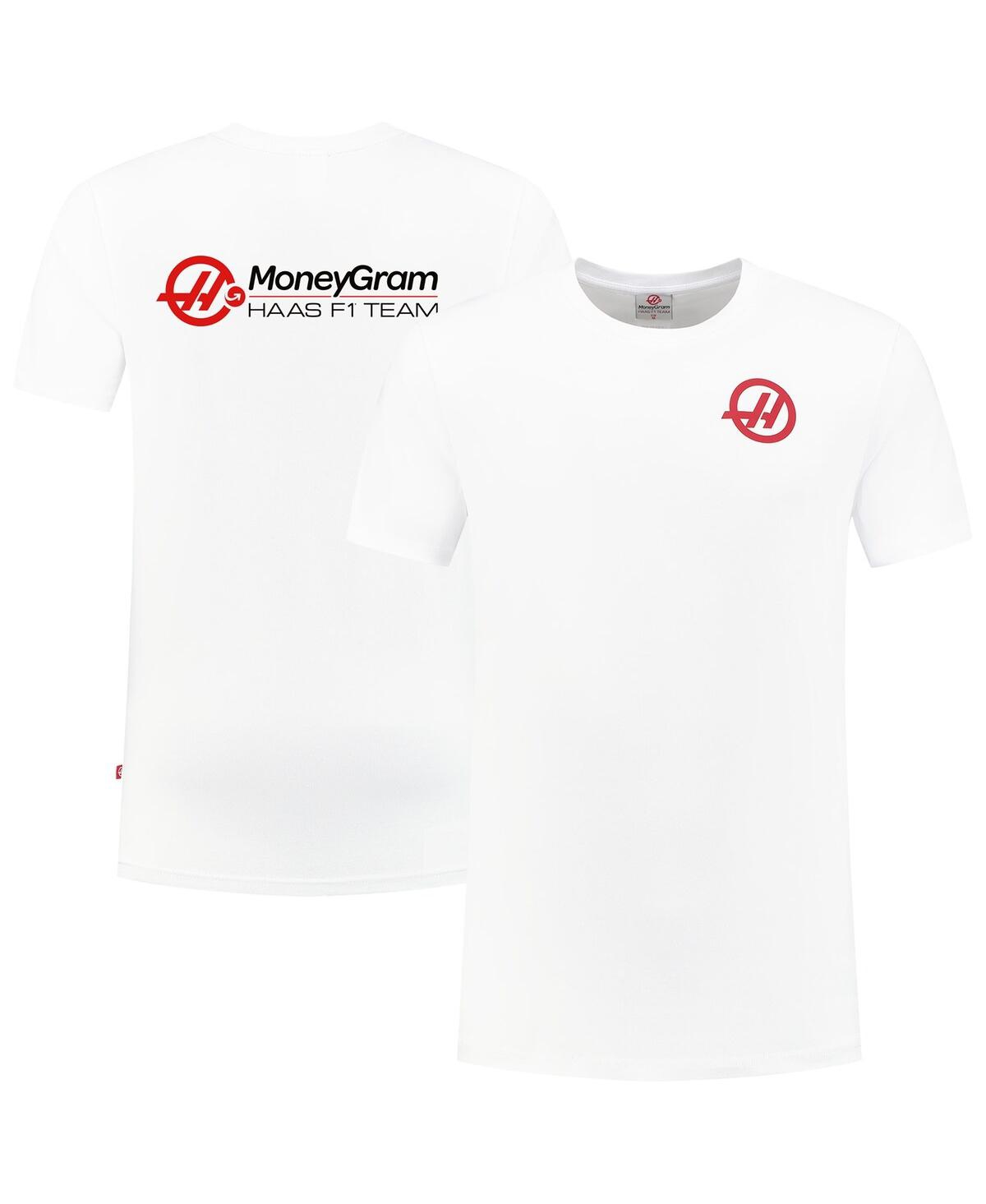 Click here for Haas F1 Mens White Team 2025 Fan Wear Roundel Esse... prices