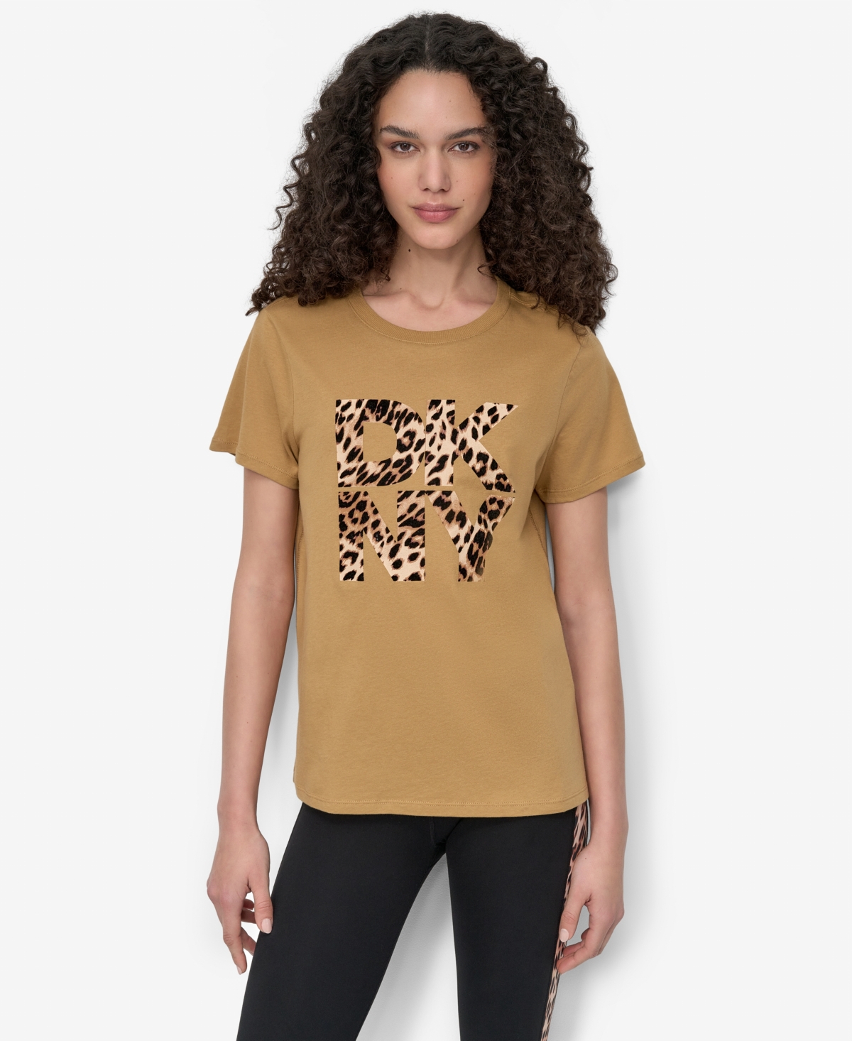 Click here for Dkny Womens Stacked Animal Print Crew Neck T-shirt... prices