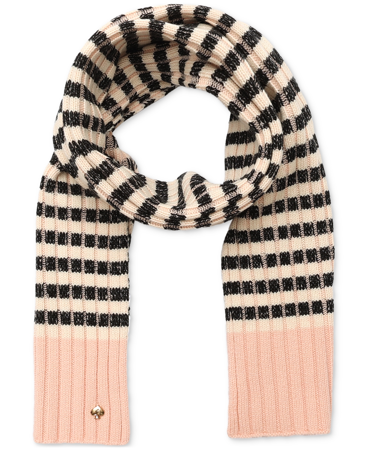 Click here for kate spade new york Striped Ribbed Scarf - Pink Mu... prices