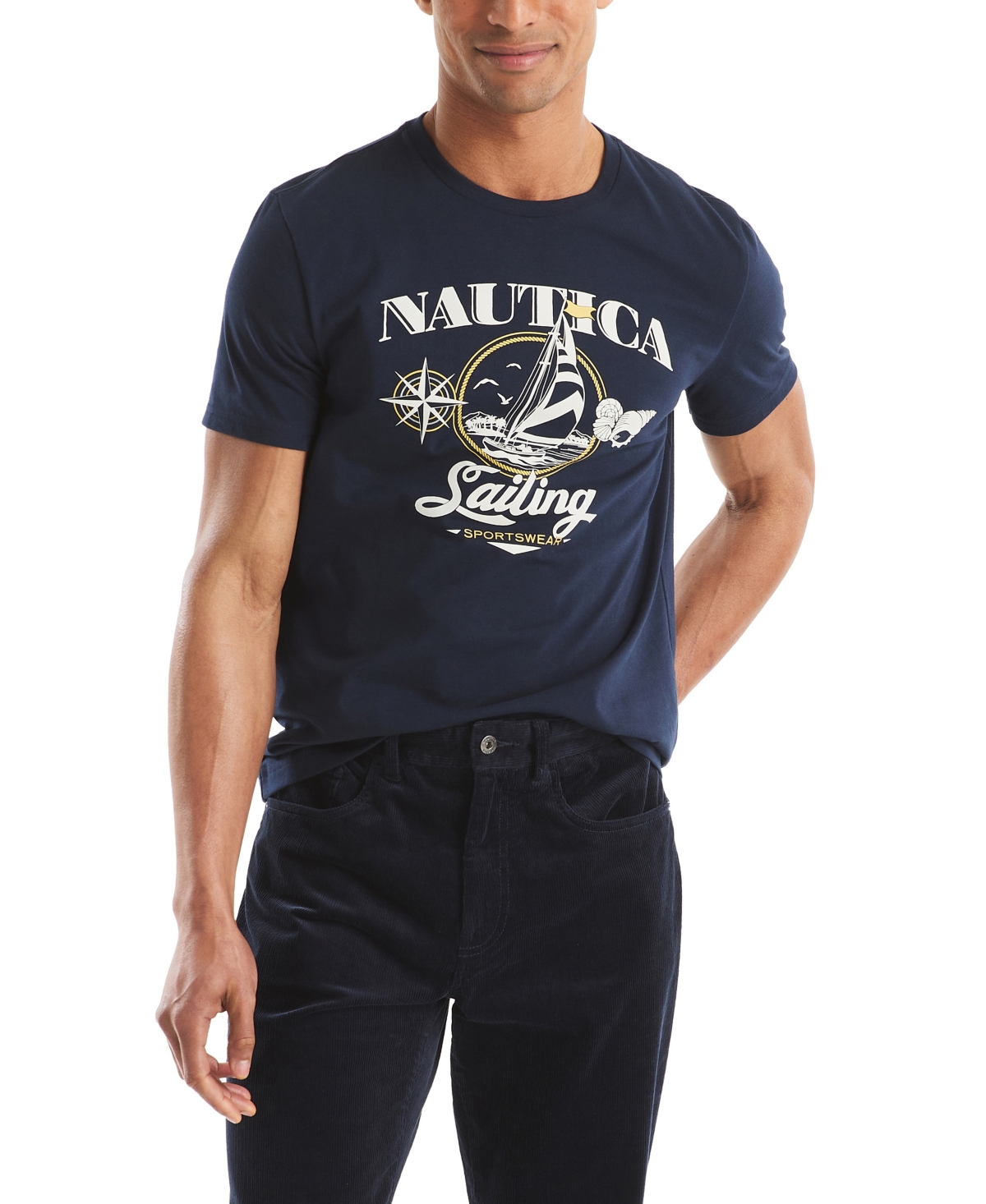 Click here for Nautica Mens Heritage Graphic T-Shirt - Navy Seas prices