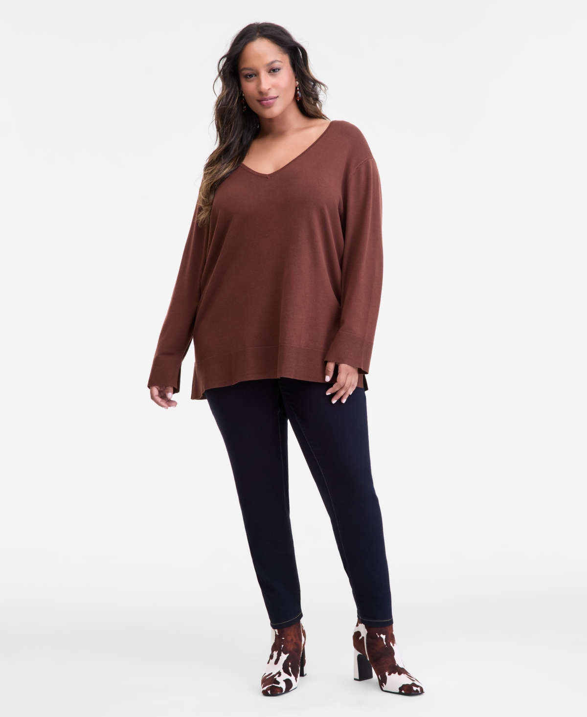 Click here for I.n.c. International Concepts Plus Size V-Neck Lon... prices