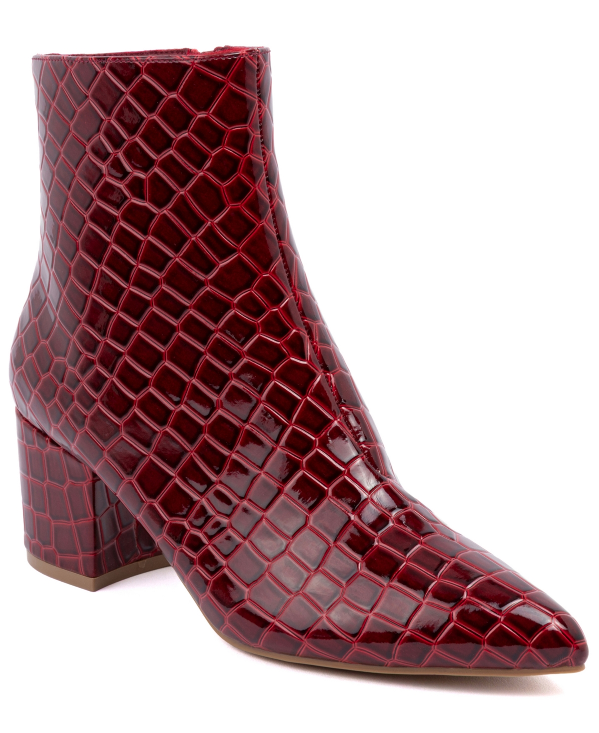 Click here for Sugar Womens Nightlife Ankle Boots - Red Croco Pat... prices