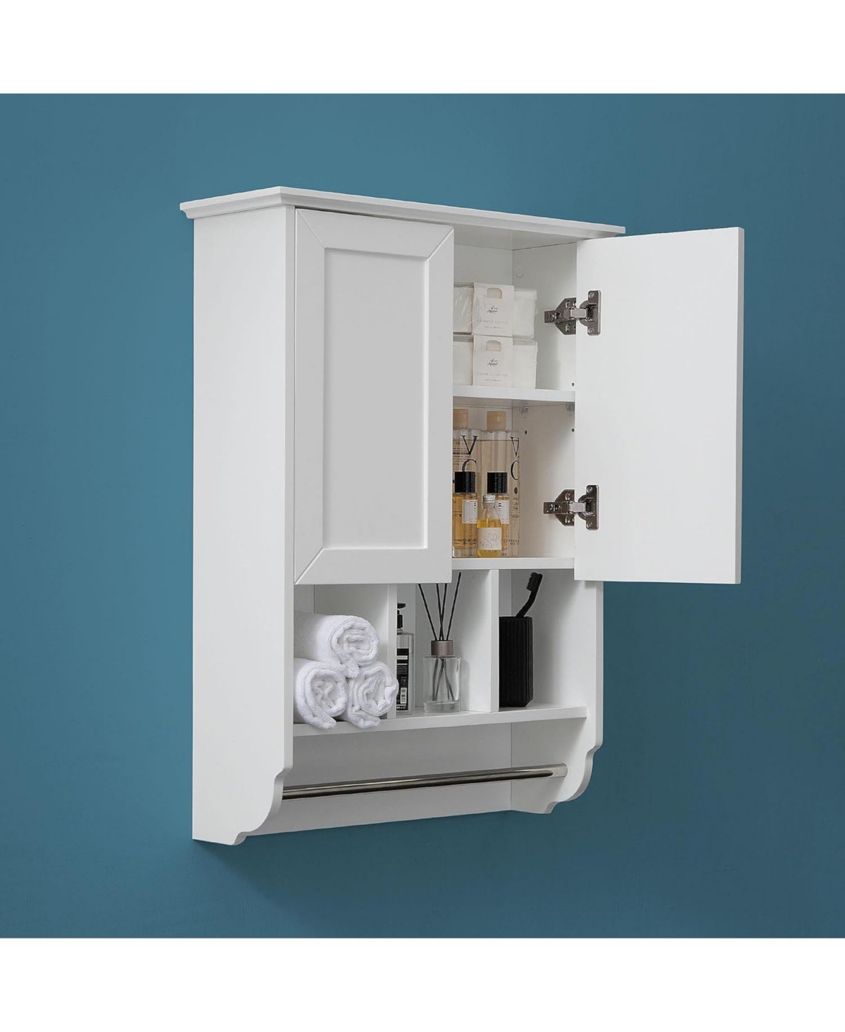 Click here for Vanirror 23x32 White Bathroom Wall Cabinet with To... prices