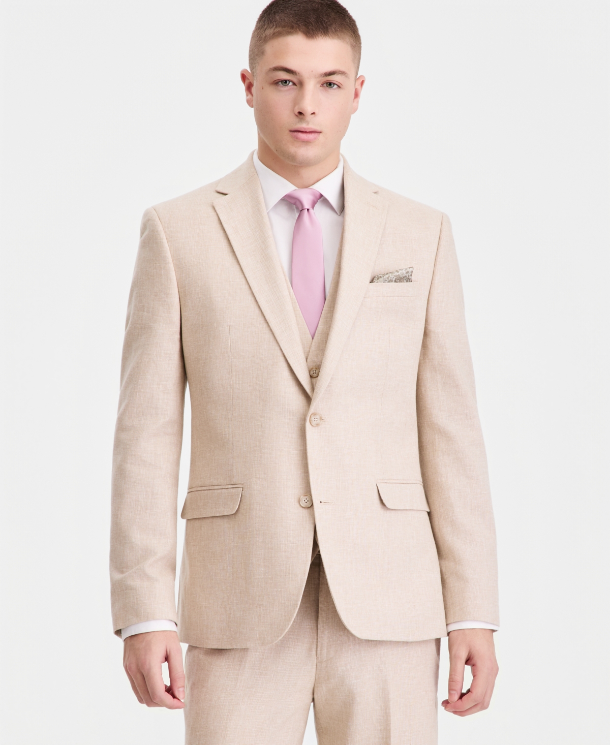 Click here for Bar Iii Mens Slim-Fit Linen-Blend Suit Separates J... prices