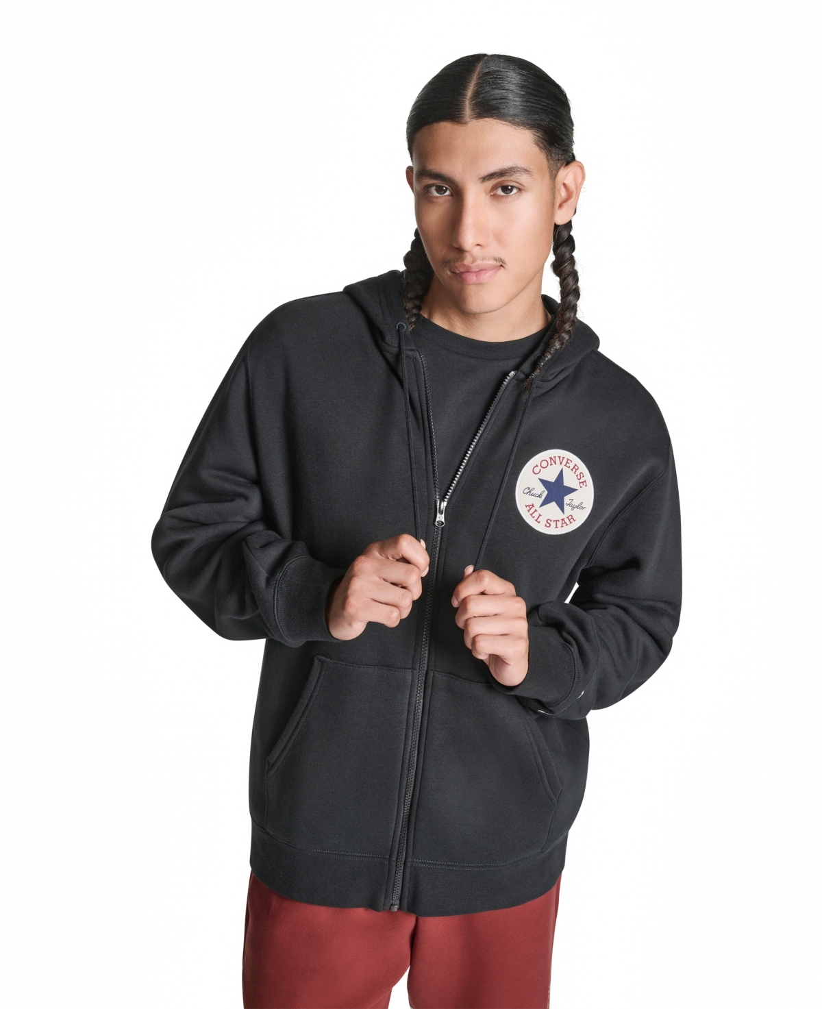 Click here for Converse Mens Chuck Fleece Standard Fit Hooded Swe... prices