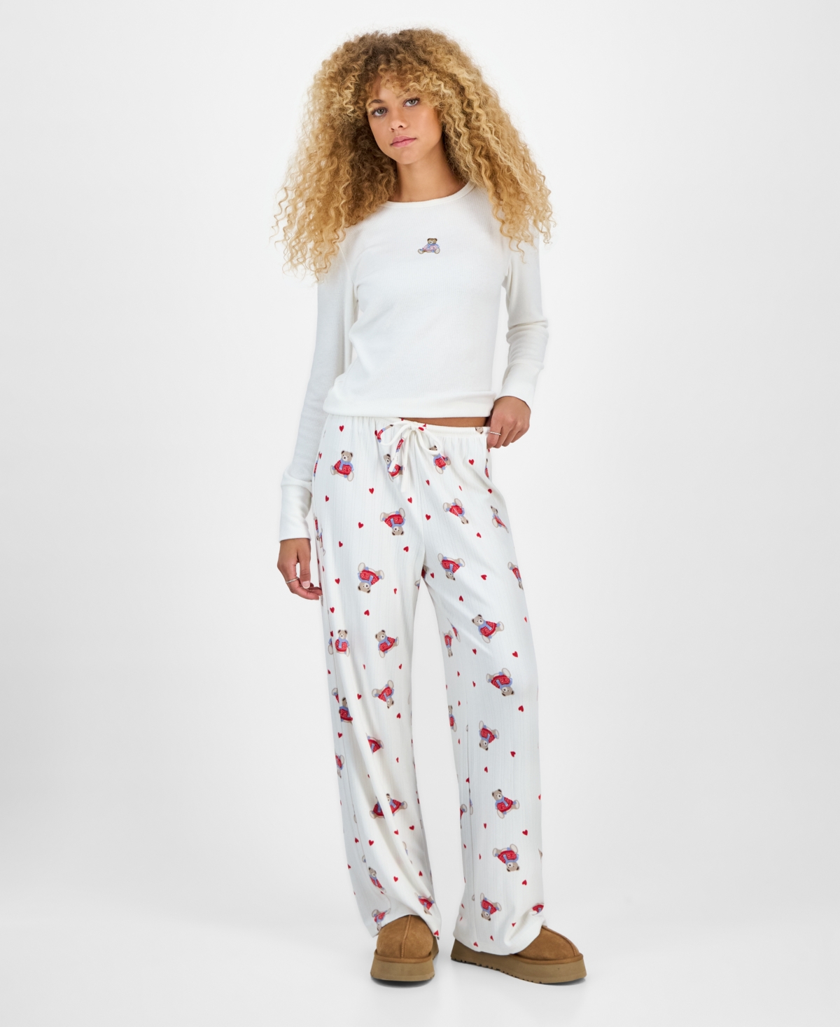 Click here for Hippie Rose Juniors Printed Drawstring-Waist Loung... prices