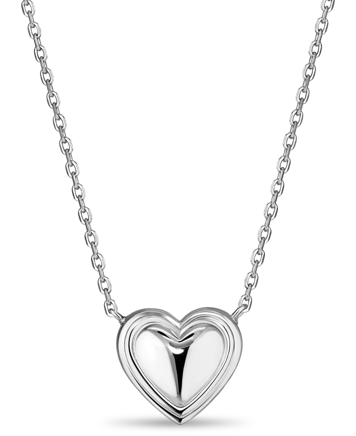Click here for Devata Contour-lined Heart Necklace in Sterling Si... prices