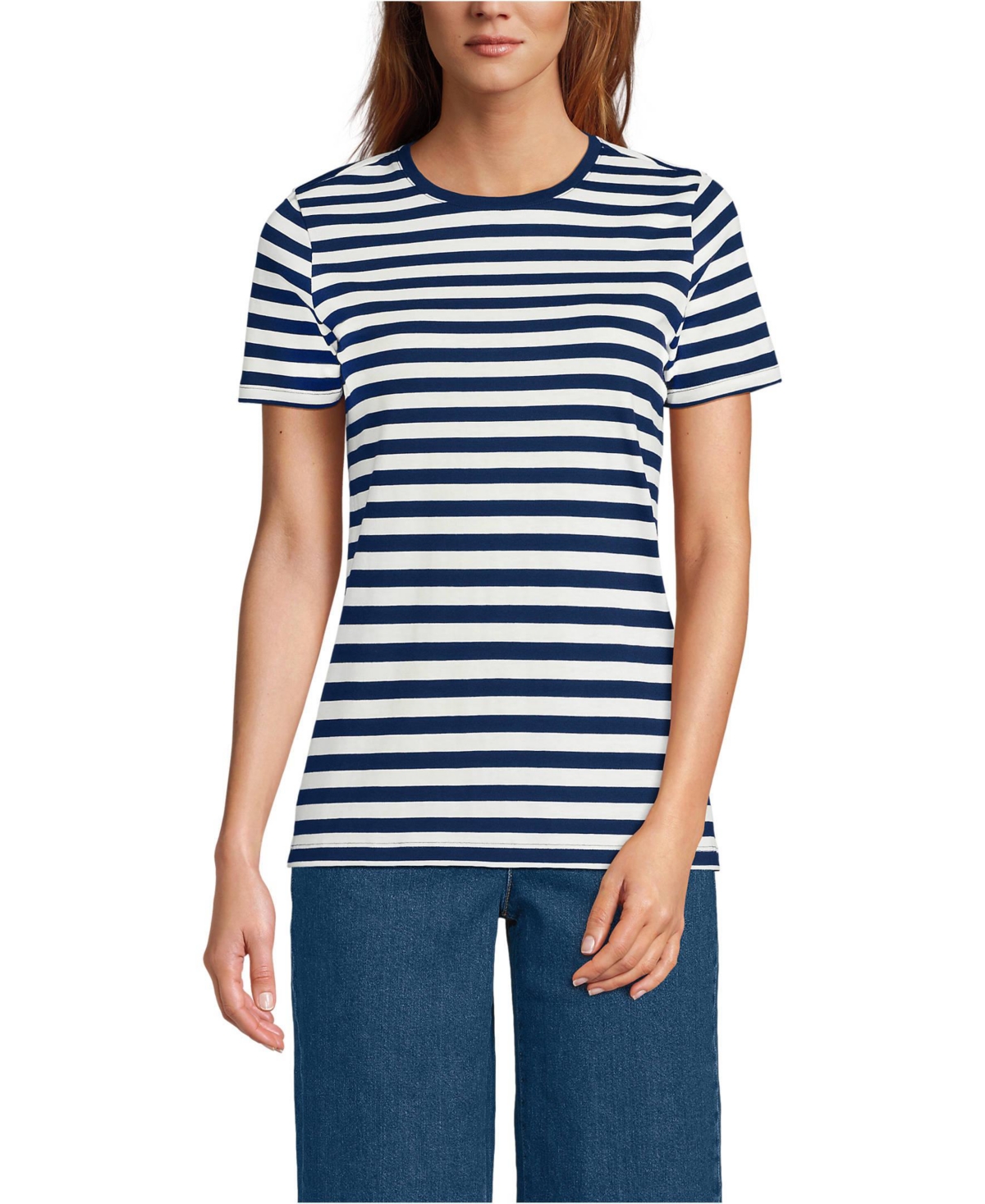 Click here for Lands End Womens Relaxed Supima Cotton Crew Neck T... prices