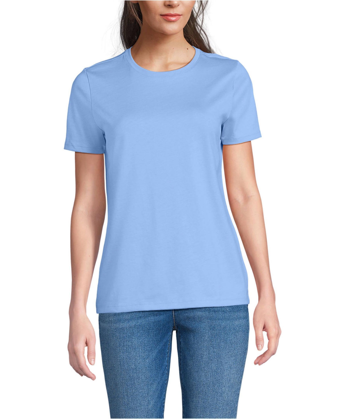 Click here for Lands End Womens Relaxed Supima Cotton Crew Neck T... prices