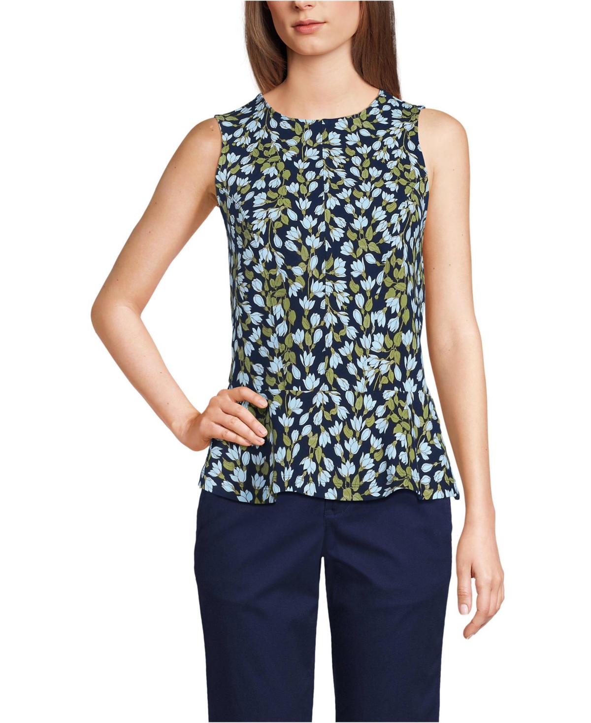 Click here for Lands End Womens Sleeveless Starfish Peplum Top -... prices