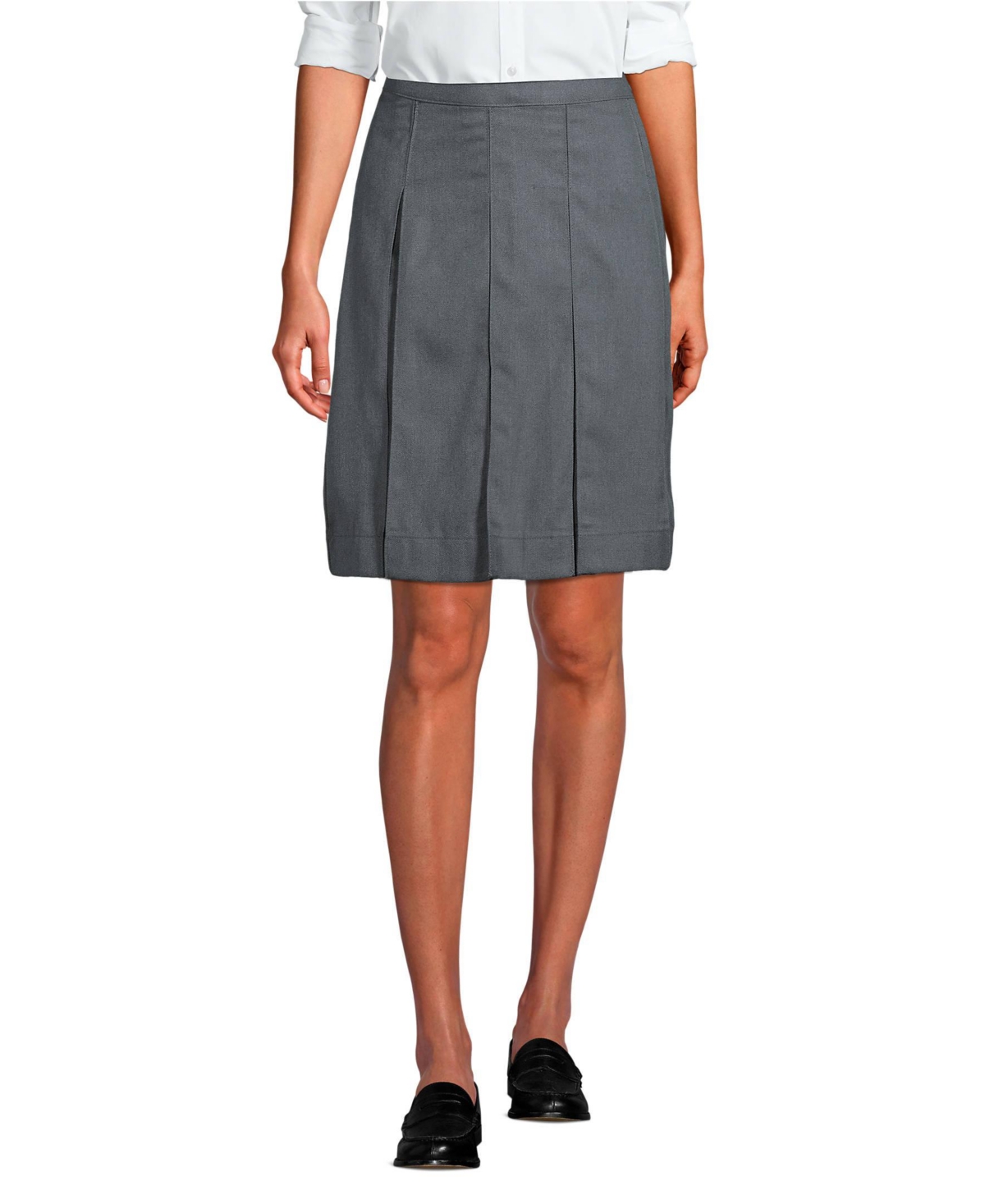 Click here for Lands End Womens Above the Knee Box Pleat Skirt -... prices