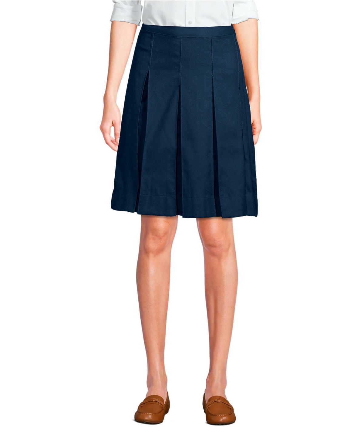 Click here for Lands End Womens Above the Knee Box Pleat Skirt -... prices