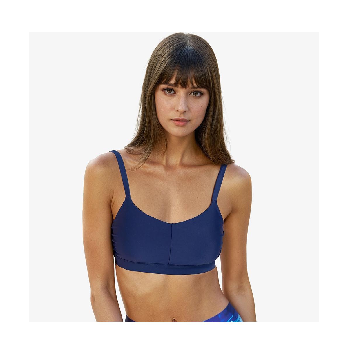 Click here for Calypsa Plus Size Adjustable Strap Swim Bra - Navy prices