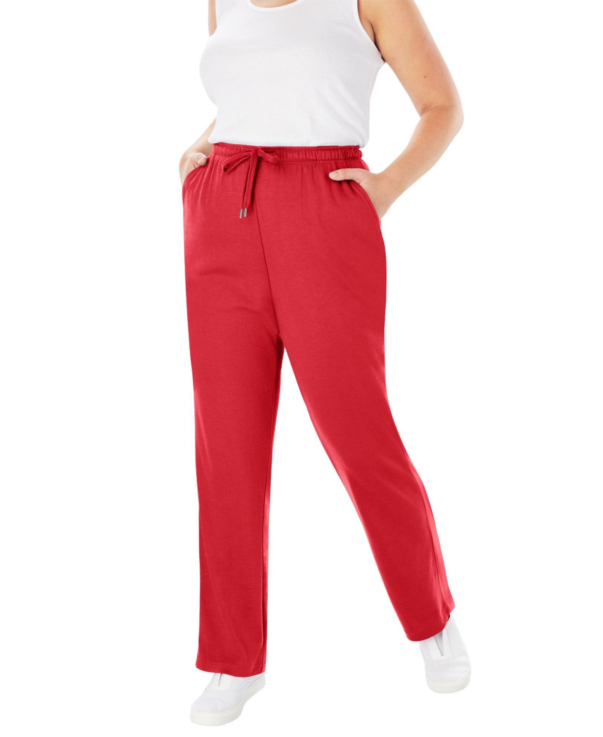 Click here for Woman Within Plus Size Within Sport Knit Straight-... prices