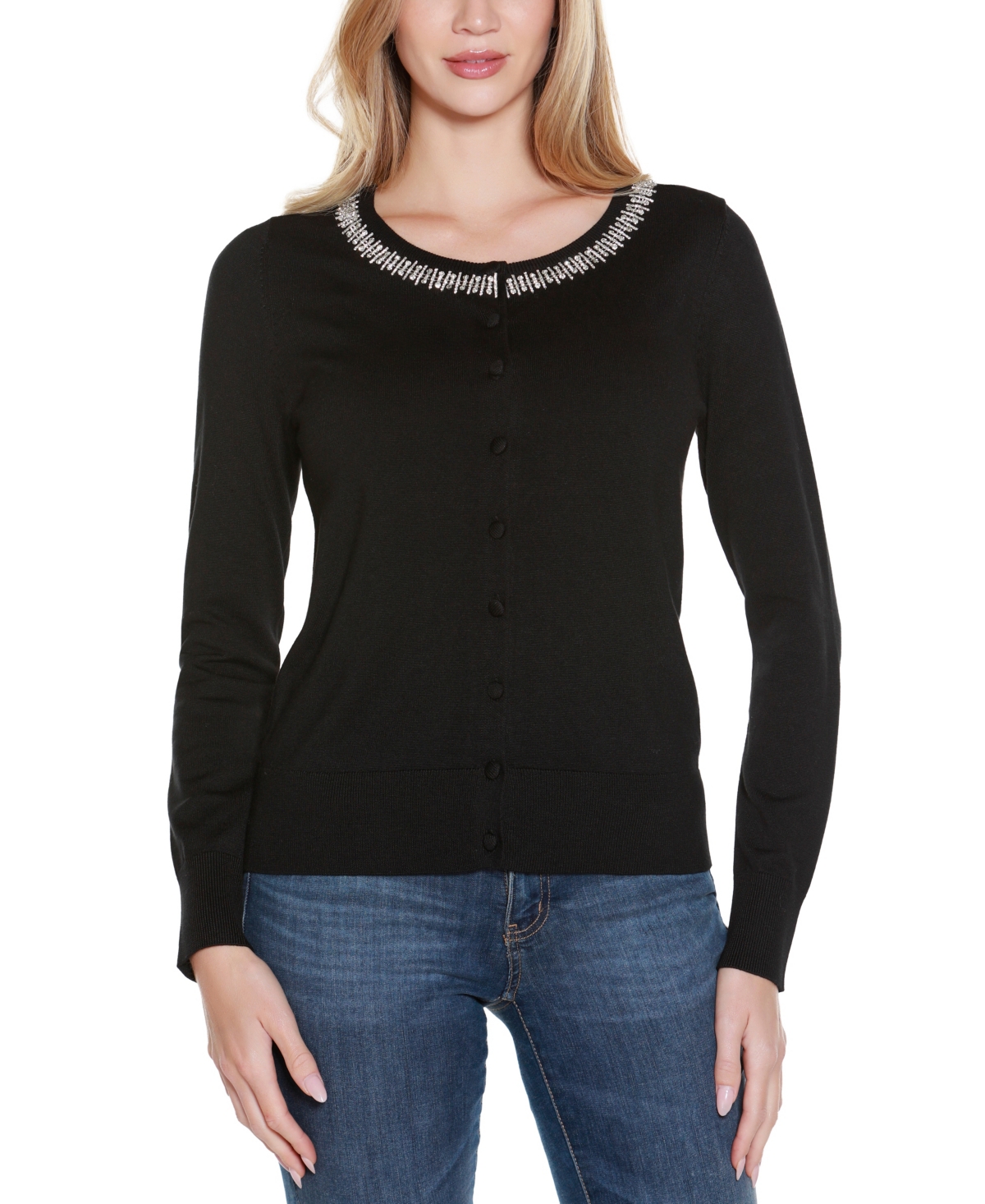 Click here for Belldini Womens Embellished Neckline Cardigan Swea... prices