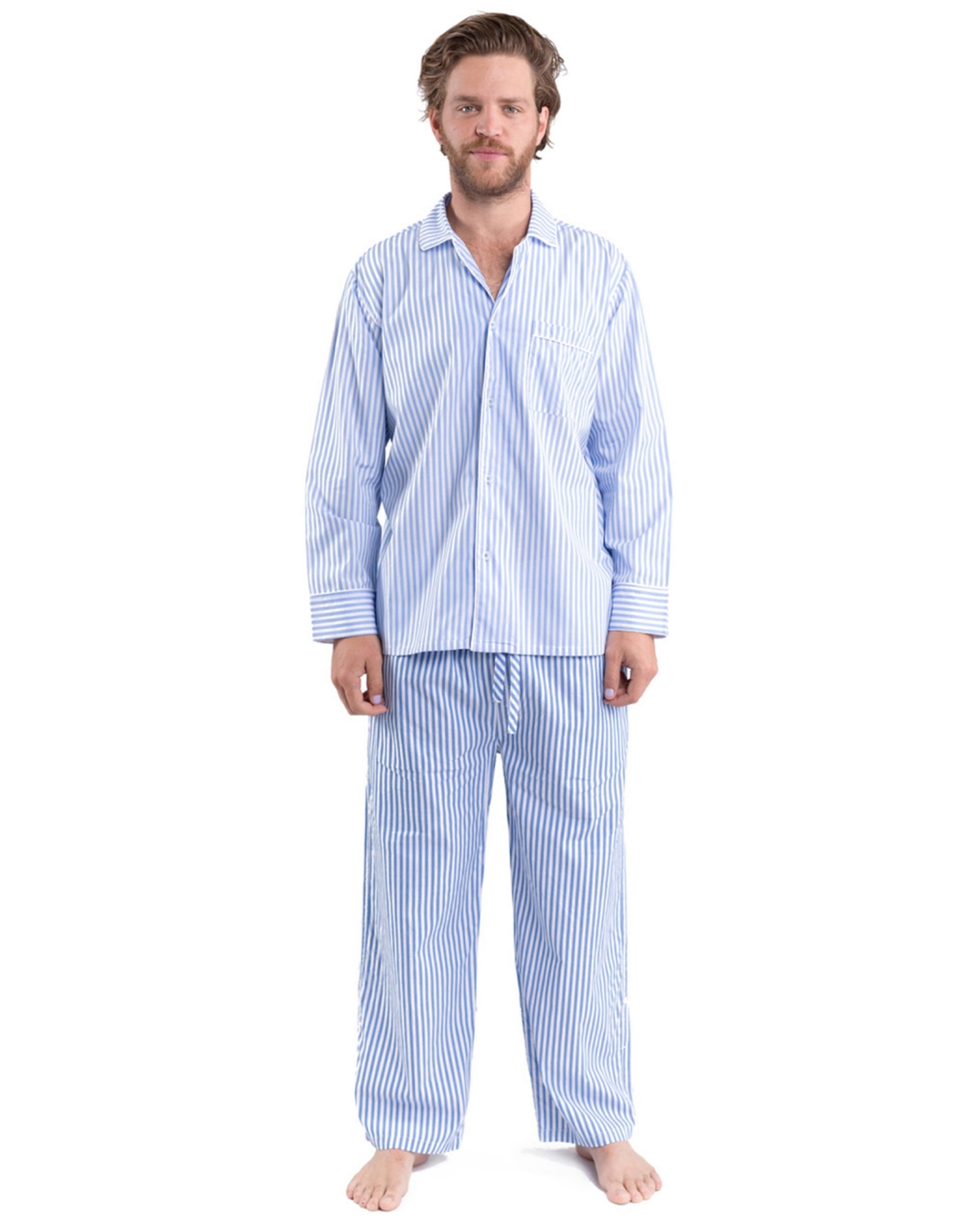 Click here for Sant and Abel Mens Hepburn Gingham Navy Long Pj Se... prices
