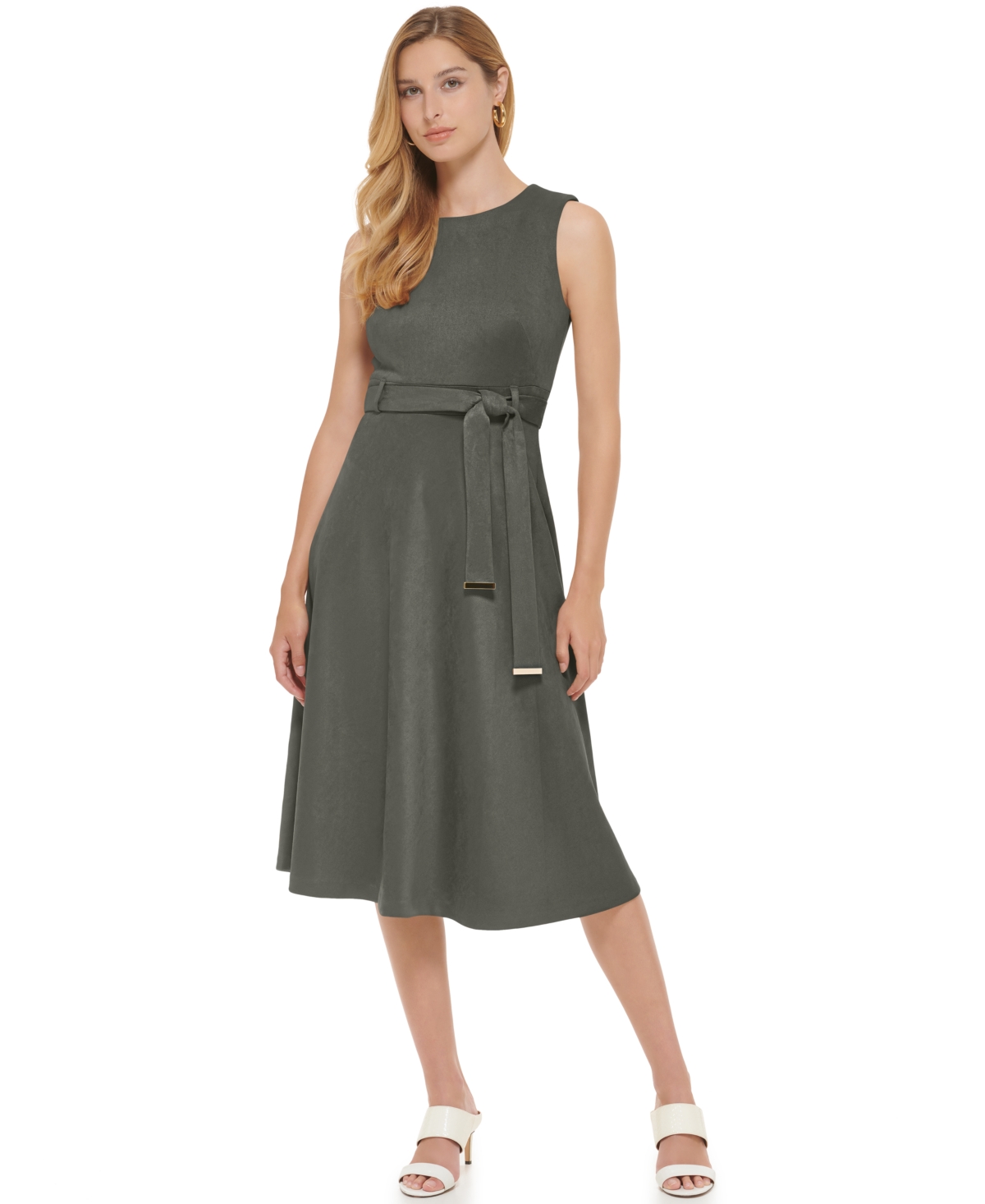 Click here for Calvin Klein Womens Sleeveless Midi Dress - Caper prices