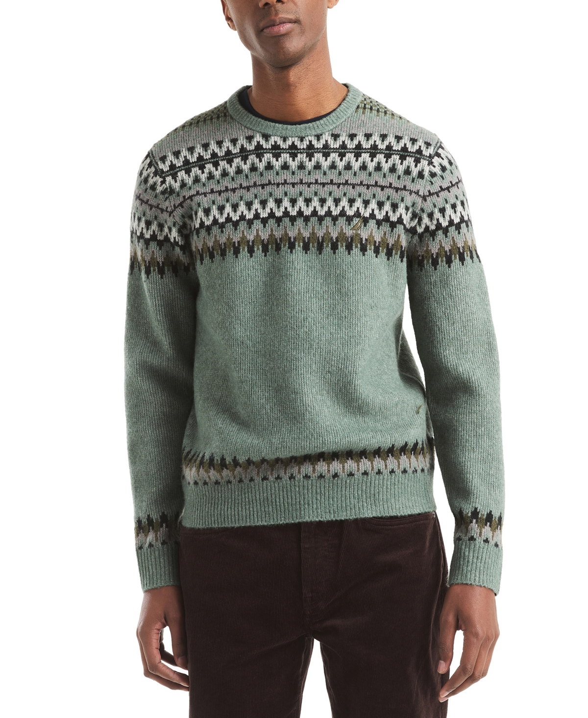 Click here for Nautica Mens Fair Isle Patterned Sweater - Artic F... prices