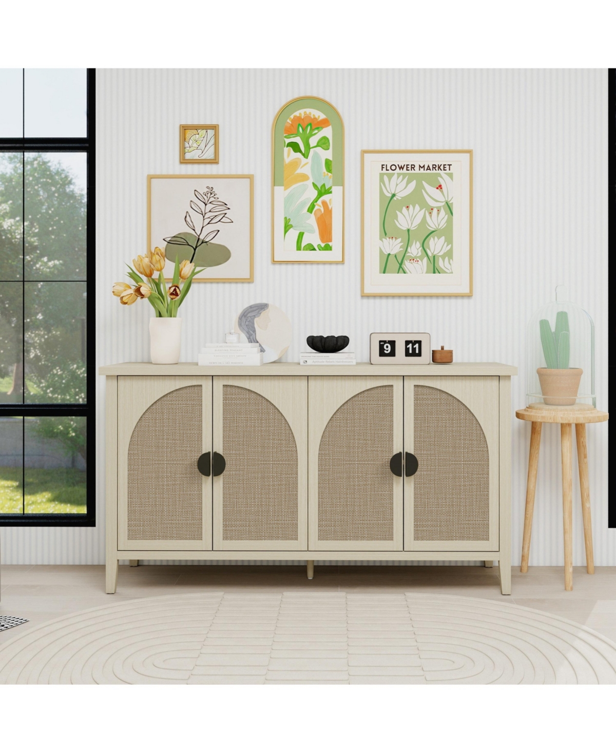 Click here for Casainc Rattan Storage Cabinet with 4 Door - Natur... prices