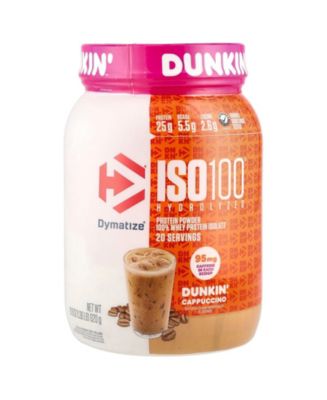 Dymatize ISO100 Hydrolyzed 100% Whey Protein Isolate Dunkin’ Cappuccino ...
