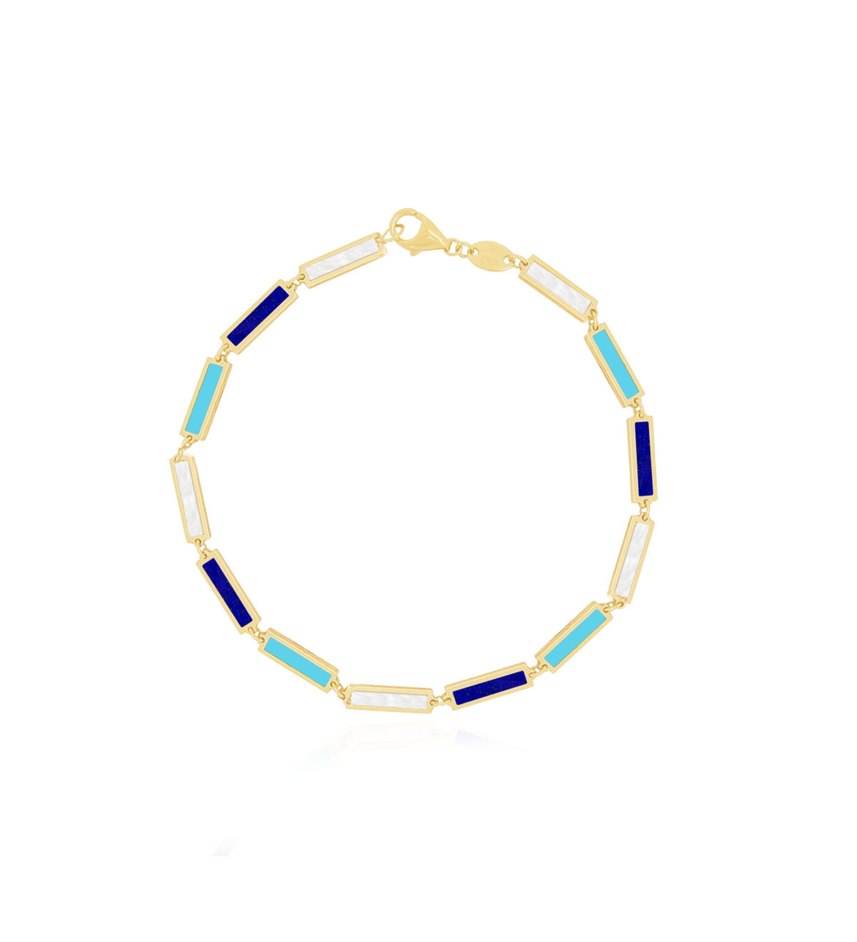 Click here for The Lovery Blue Mixed Bar Bracelet 14K Gold prices