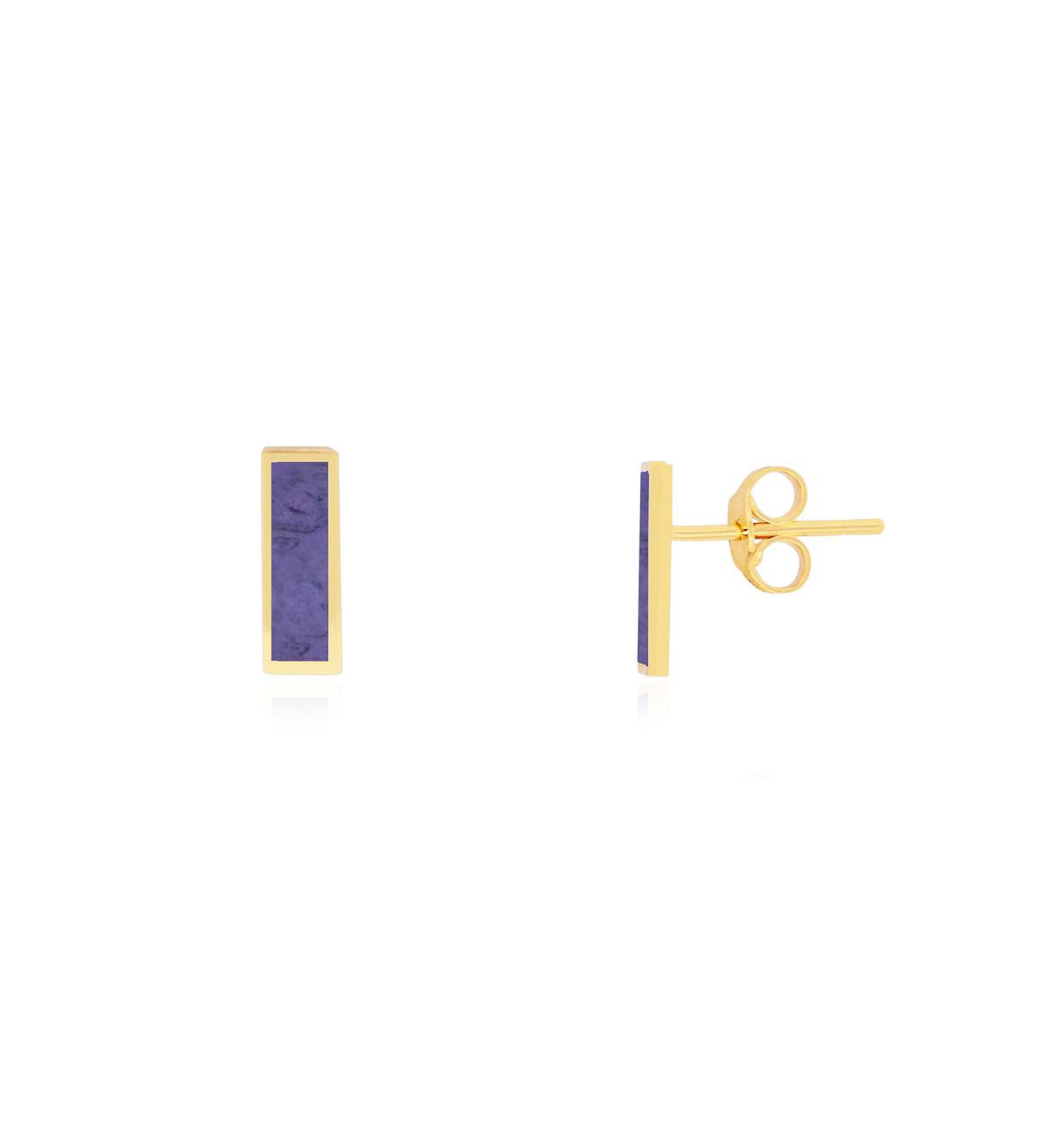 Click here for The Lovery Amethyst Bar Stud Earrings 14K Gold - A... prices
