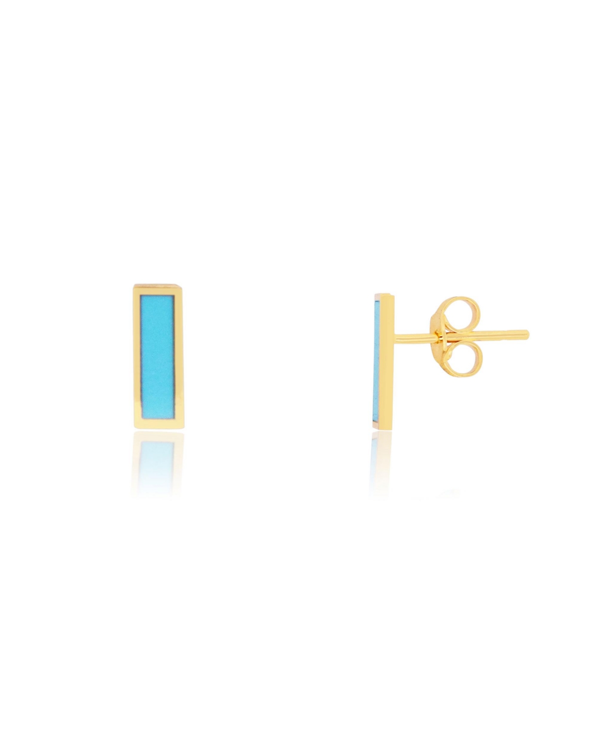 Click here for The Lovery Turquoise Bar Stud Earrings 14K Gold prices